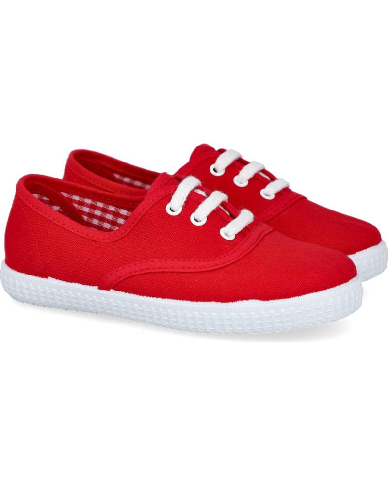 Deportivas De Niña BATILAS 57601 ZAPATILLAS LONA CON CORDO ROJO