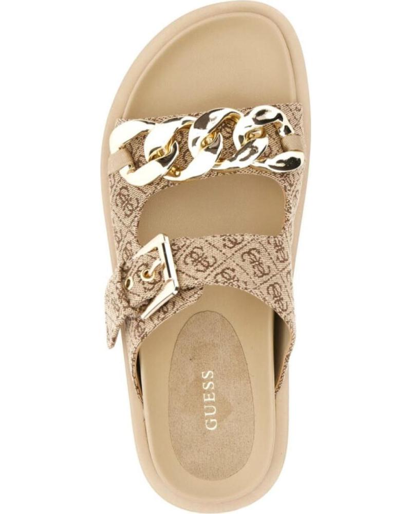 Sandalias De Mujer GUESS SANDALIA FATEMA2 ADORNO Y HEBILLA DE BEIGE BROWN
