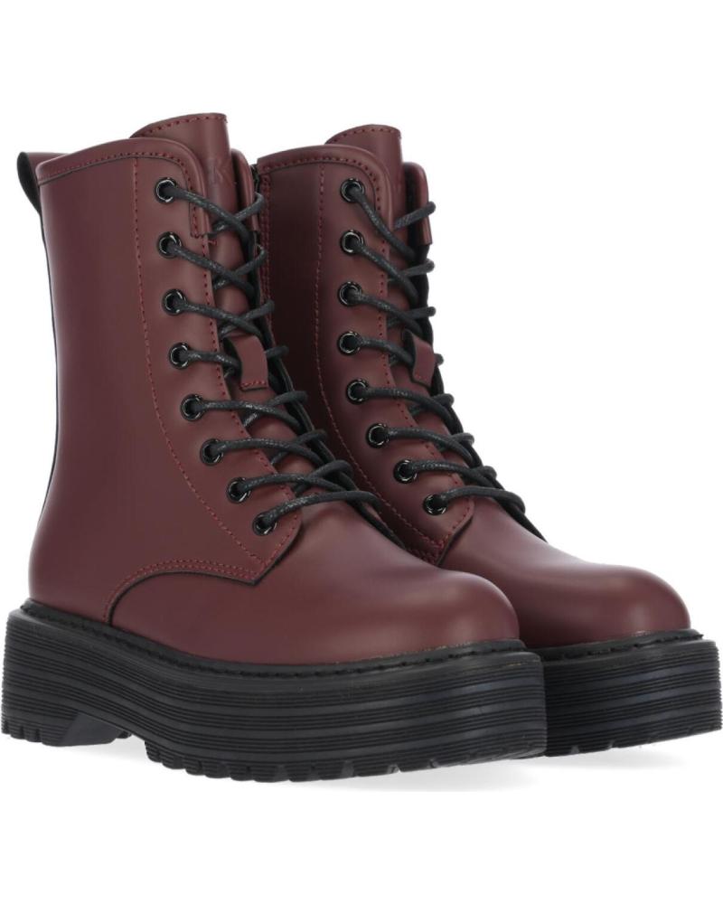 Botines De Mujer CHIKA10 BOTIN MILITAR PARA MUJER COLOR VINO
