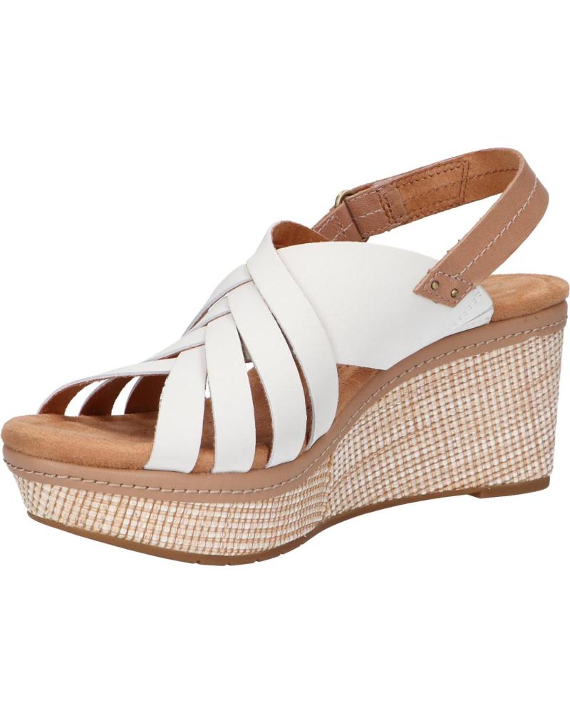 Sandalias De Mujer CLARKS 26171534 ELLERI GRACE WHITE LEATHER